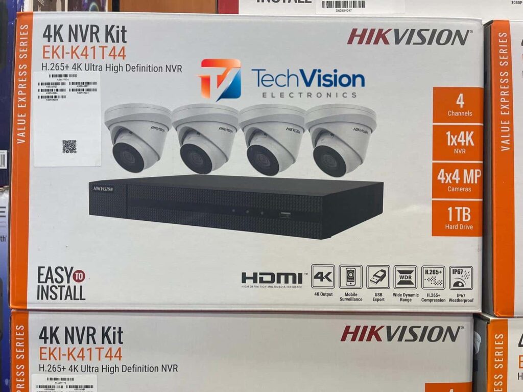 Hikvision IP Security Camera Kit with 4 Channel NVR and 4 x 1080p Dome ...