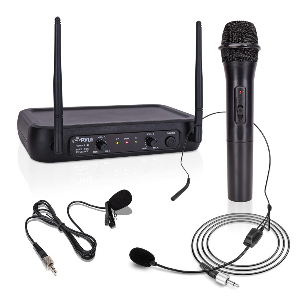 VHF Wireless Microphone System, Fixed Frequency, Independent Adjustable ...