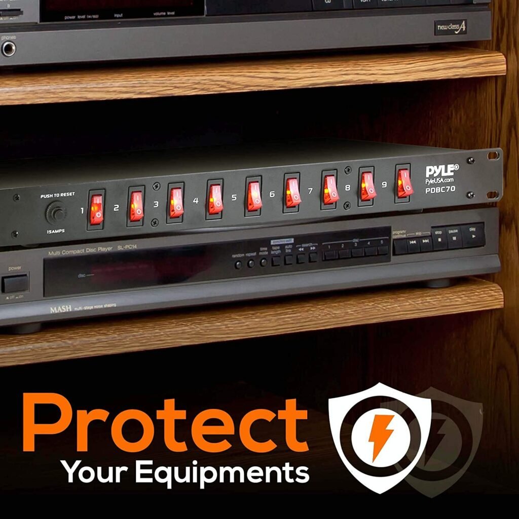 Pyle PRO PDBC70 - Rack Mountable Power Strip Surge Protector With ...