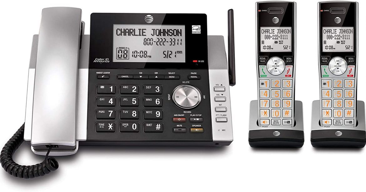 AT&T CL84215 DECT 6.0 Expandable Cordless Phone System w/Digital ...