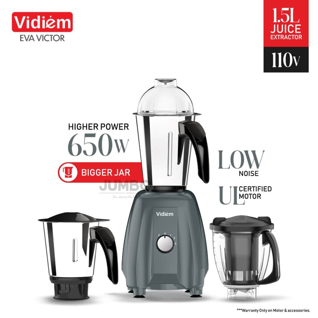 Vidiem Eva VICTOR 650W / 110V Stainless Steel Jars - Indian Mixer ...