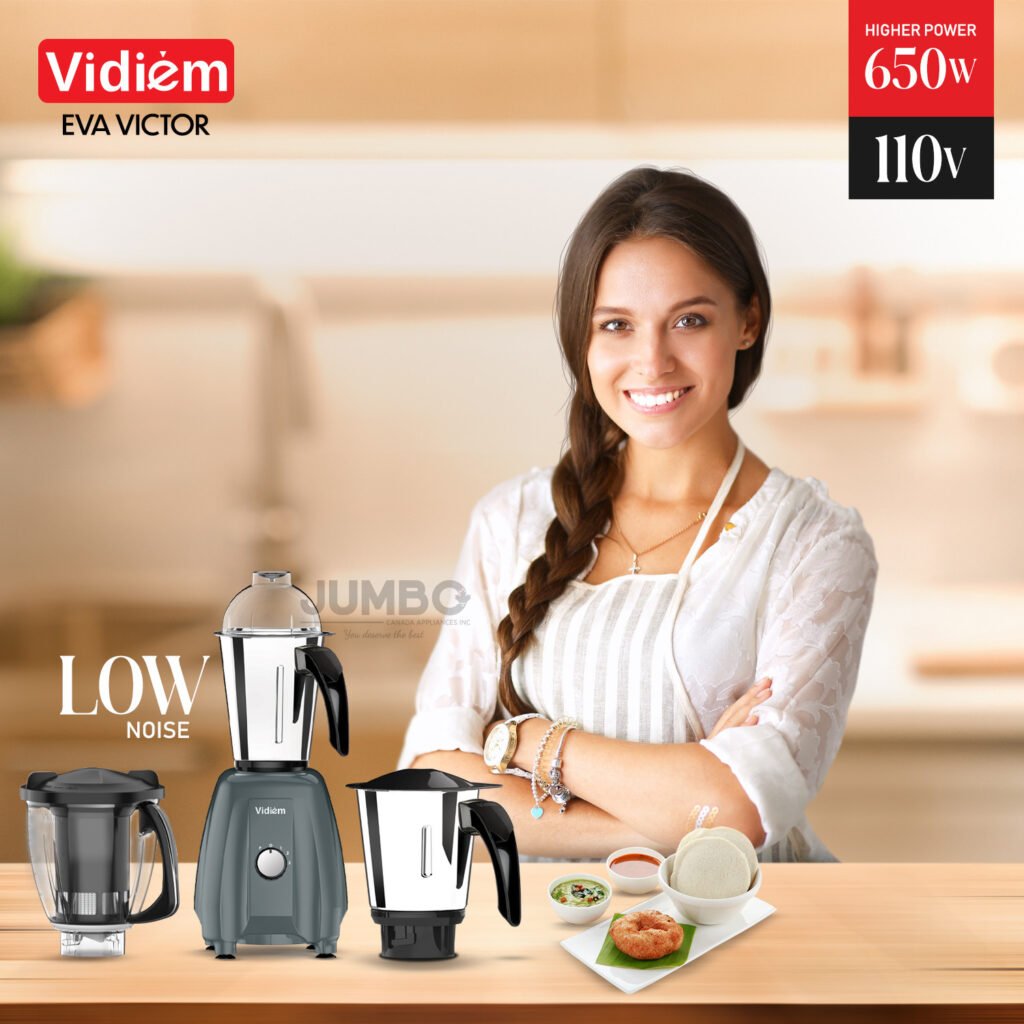 Vidiem Eva VICTOR 650W / 110V Stainless Steel Jars - Indian Mixer ...