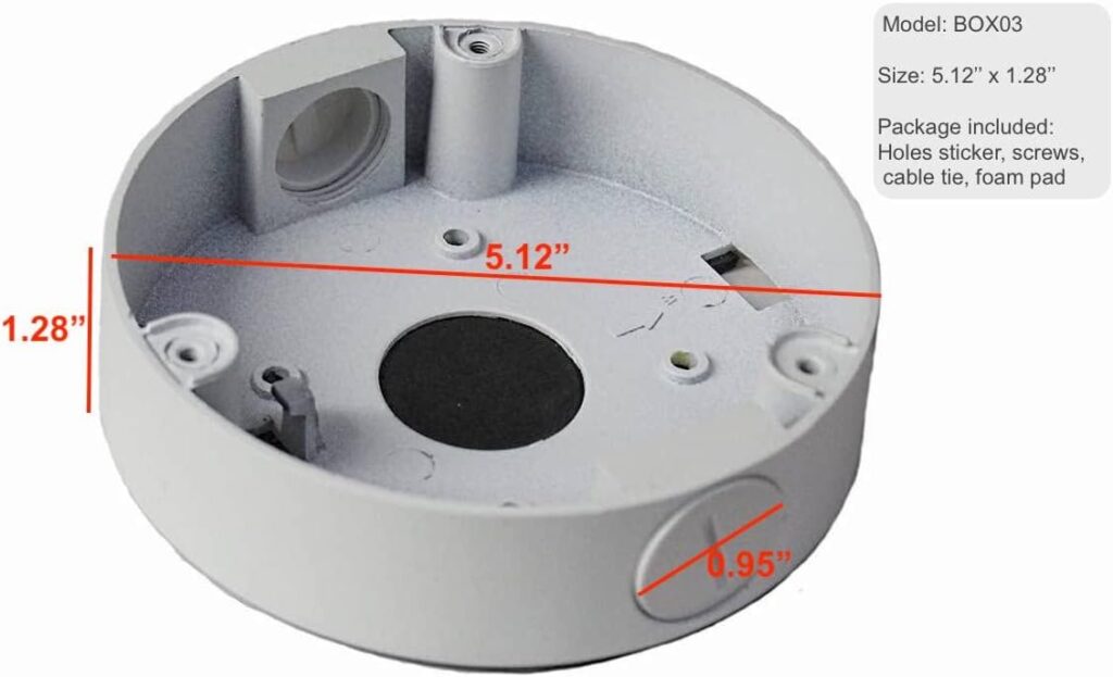 Junction Box Mounting Base for Hikvision Turret Camera hik-130W 3/4 ...