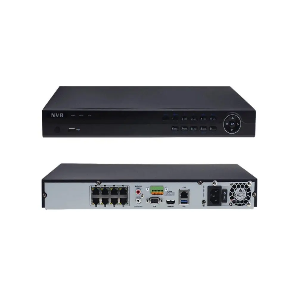8-Channel Embedded Plug & Play NVR – 4K Resolution – Integrated PoE ...