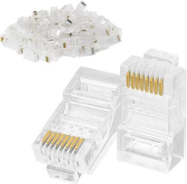 Cat6 Modular RJ45 Cat 6 Ethernet Cable Connector Plug Crystal Head 100 ...