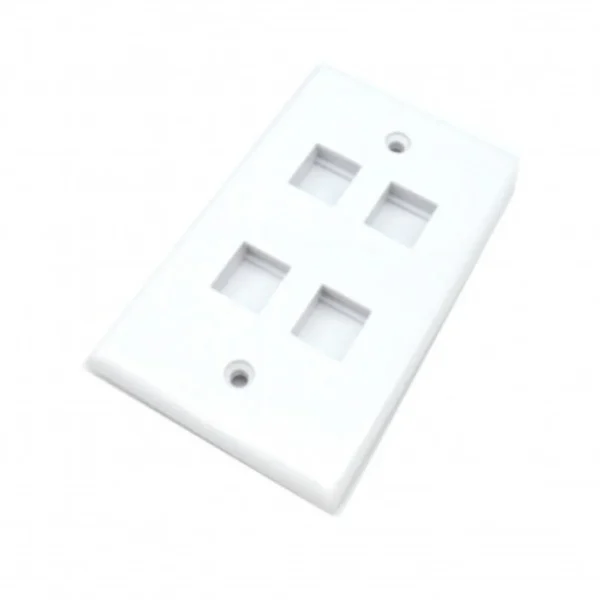 4 Port Keystone Wall Plate for RJ45 RJ11 RJ12 RCA F-Type Jack HDMI-USB ...